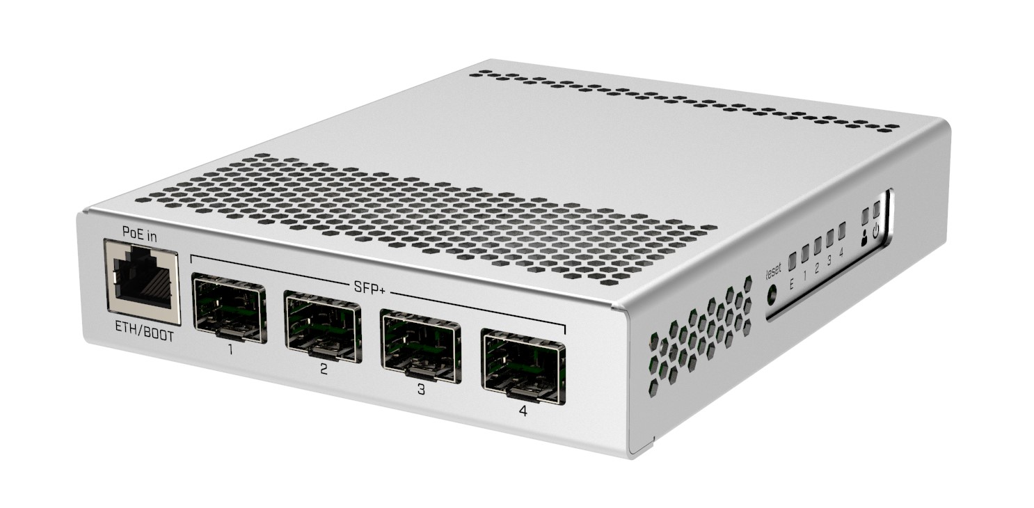 CRS305-1G-4S+IN Cloud router switch, 4×SFP+, 1×GLAN, 1×PoE, dual boot ...